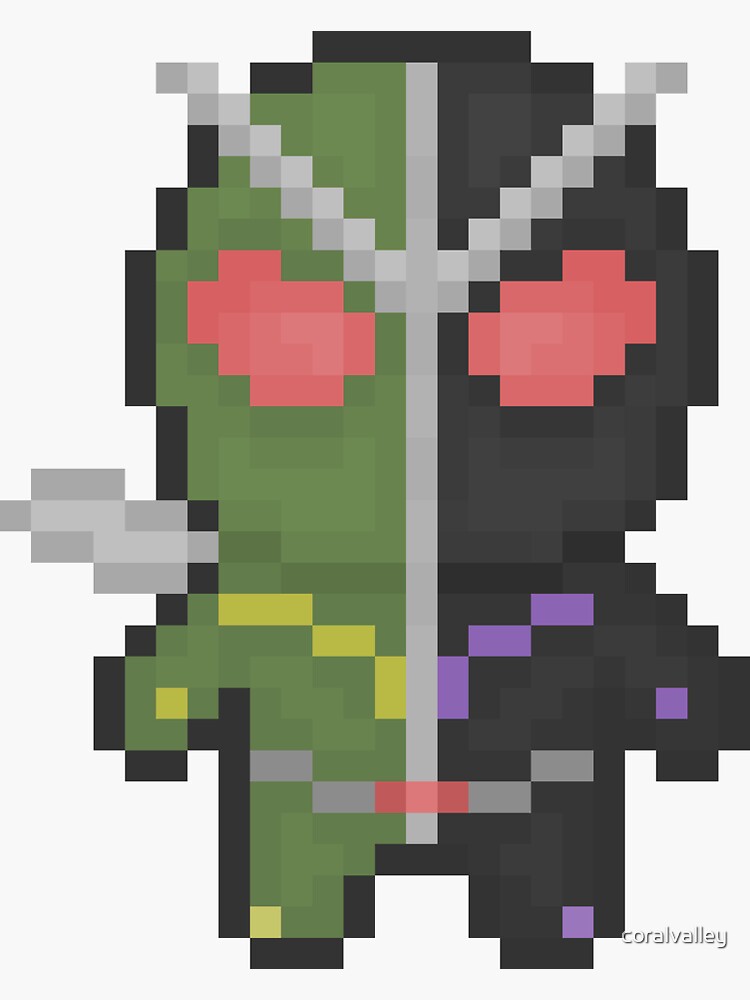 "Pixel Kamen Rider W" Sticker for Sale by coralvalley | Redbubble