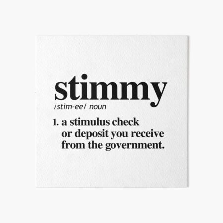 "Stimmy Definition" Art Board Print for Sale by partyfarty | Redbubble