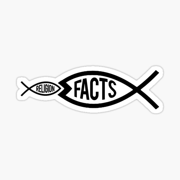 "Facts > Religion Bumper Sticker" Sticker for Sale by partyfarty ...