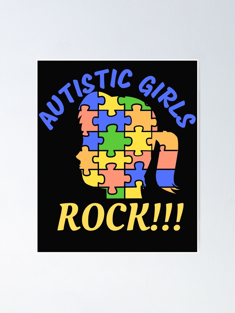 "Autistic Girls Rock - Autism Puzzle Pieces - Autism Awareness Gift ...