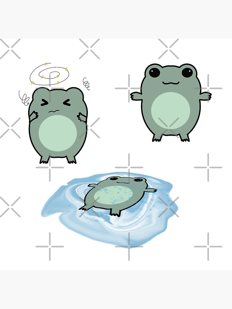 "Cute happy, dizzy, and swimming frog character " Poster for Sale by ...