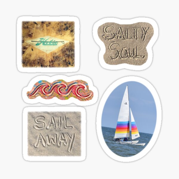 "Sailing Sticker Pack Sail Away Wave Catamaran Salty Soul " Sticker by ...