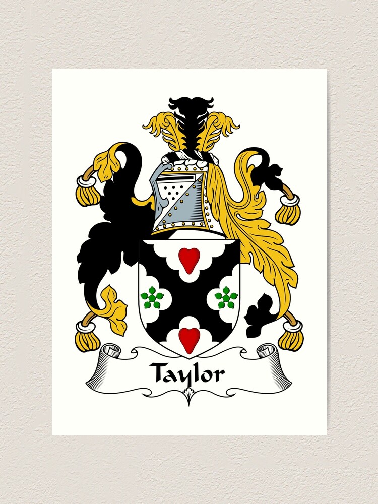 "Taylor Coat of Arms / Taylor Family Crest" Art Print by ...