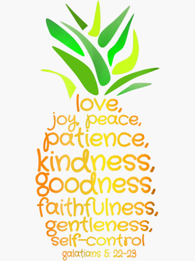 "Pineapple Fruit Of The Spirit Love Joy Peace " Sticker by ...