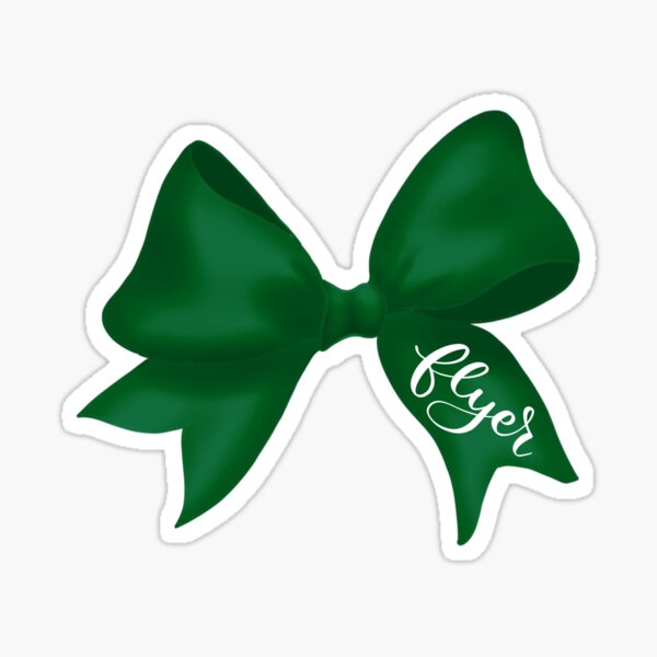 "Green Flyer Bow" Sticker for Sale by WrittenByMeghan | Redbubble
