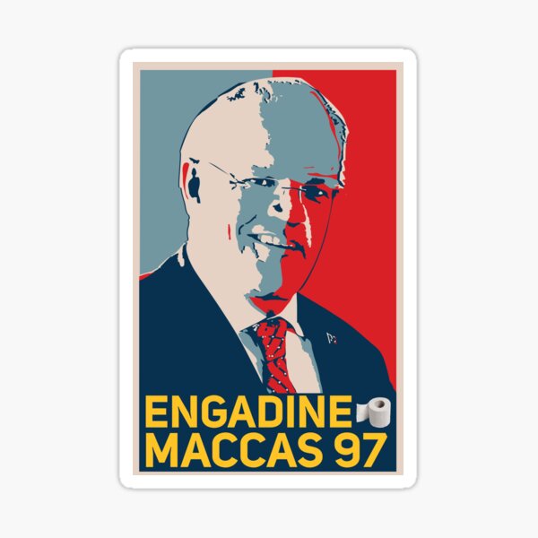"Engadine Maccas - Scomo" Sticker for Sale by Gooderestx4 | Redbubble