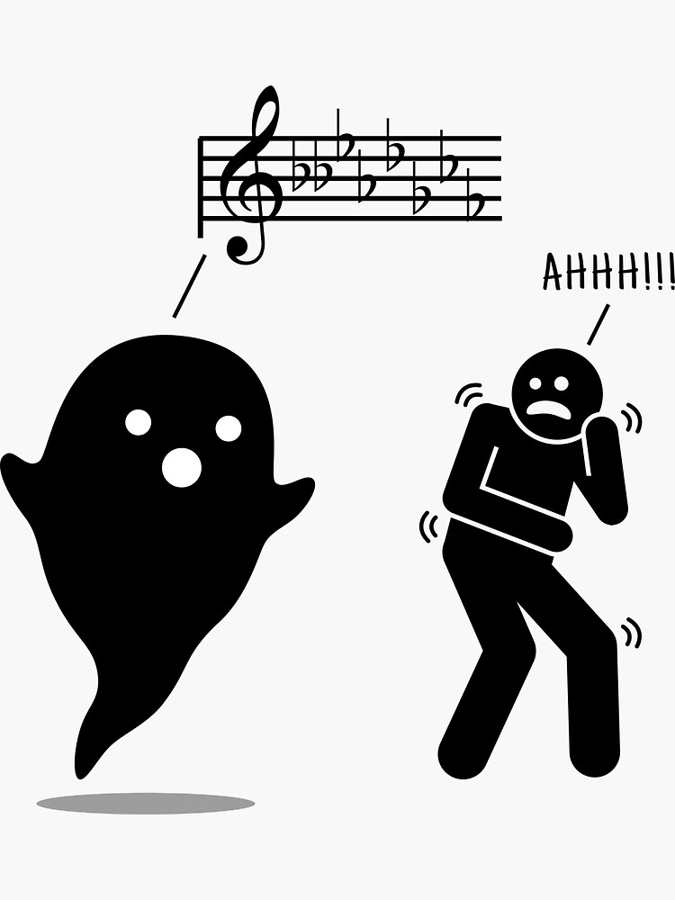 "Scary Music Theory Ghost Saying Boo Funny Musician Teacher Pun ...