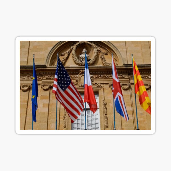 "Flags fly outside French Town Hall" Sticker for Sale by TerenceKerr ...