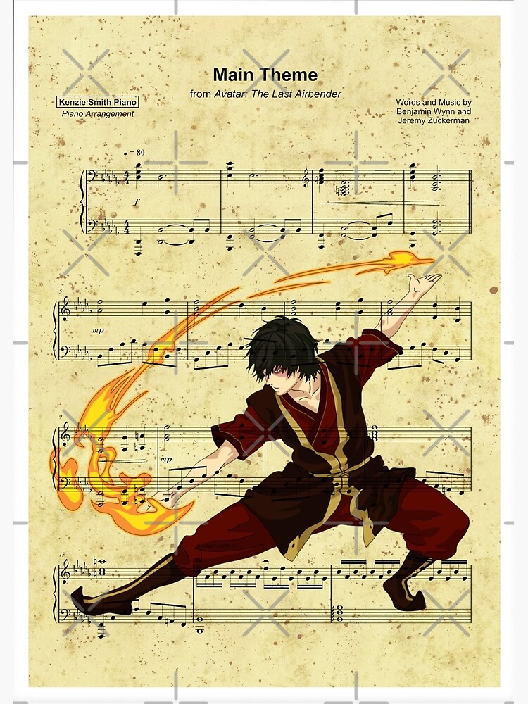 "Zuko Sheet Music Notes" Poster by Jackwarner | Redbubble