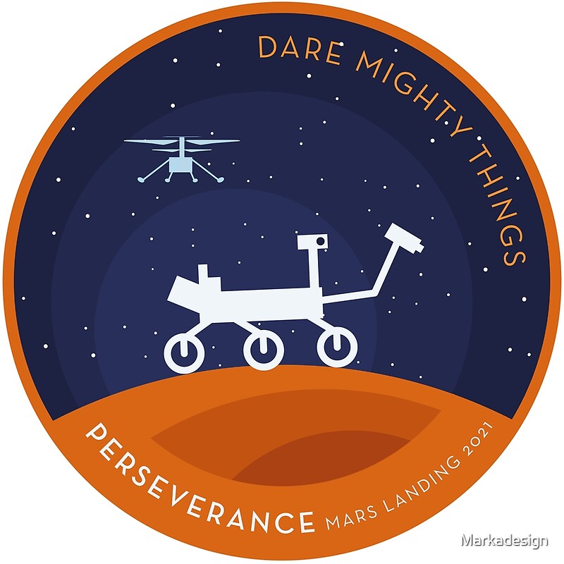 "Perseverance Rover Mars Night Silhoutte Homage Patch" by Markadesign ...