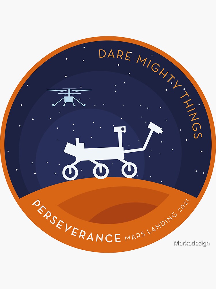 "Perseverance Rover Mars Night Silhoutte Homage Patch" Sticker by ...