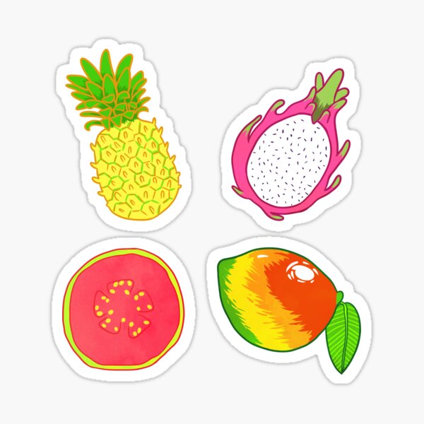 "Tropical Fruit" Sticker by madhlne | Redbubble