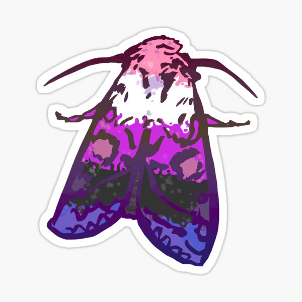 "Genderfluid Pride Moth" Sticker for Sale by squidego | Redbubble
