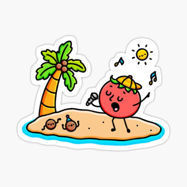 "Toh-mah-toh (tomato) the rapper with his coconut buddies " Sticker for ...