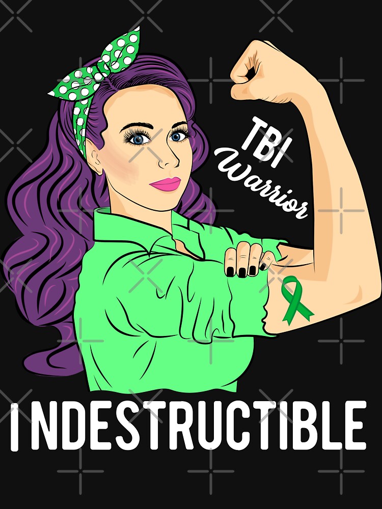 "Traumatic Brain Injury Awareness TBI Warrior Indestructible" T-shirt ...