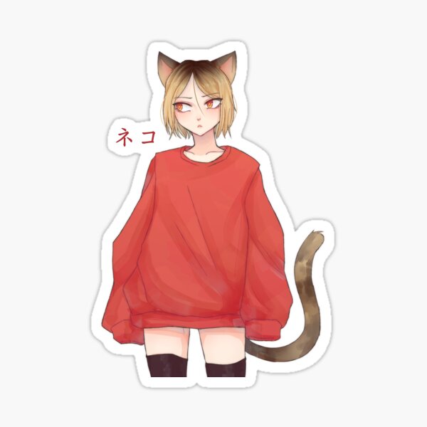 "Neko Kenma" Sticker for Sale by braindeadpigeon | Redbubble