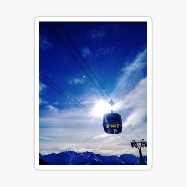 "Ski cabin in the blue sky on the fresh air in the French Alps" Sticker ...