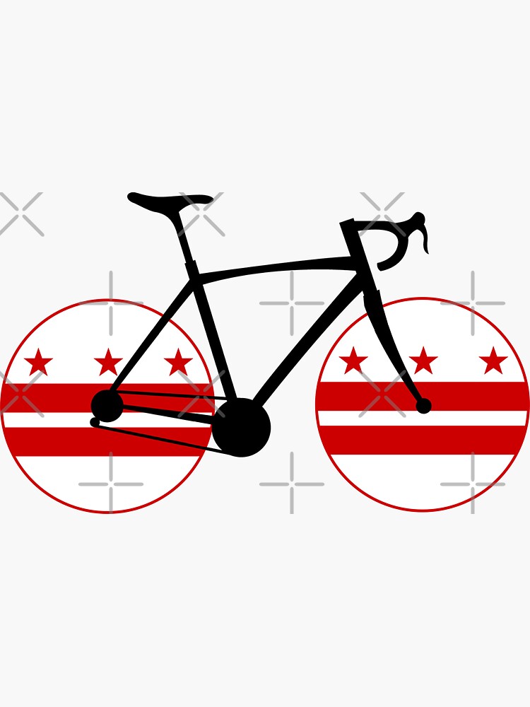 "Washington D.C. Flag Cycling" Sticker for Sale by esskay | Redbubble