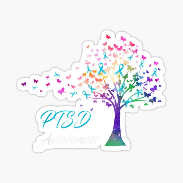 "Tree Ribbon PTSD Awareness" Sticker for Sale by traversce1 | Redbubble