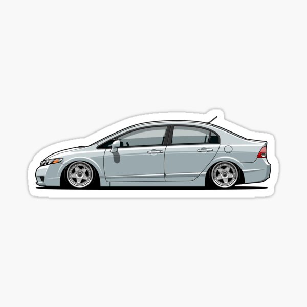 "stanced Civic" Sticker for Sale by Vitorooh | Redbubble