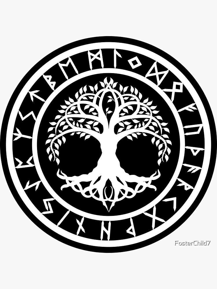 "Yggdrasil /// Rune Circle (Variant II)" Sticker for Sale by ...