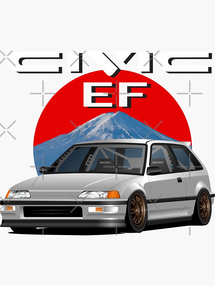 "Civic EF" Sticker for Sale by RoadSideTH | Redbubble