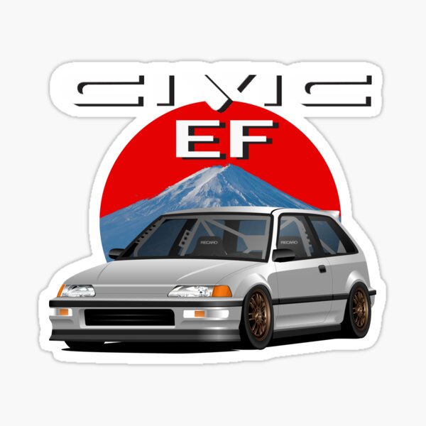 "Civic EF" Sticker for Sale by RoadSideTH | Redbubble