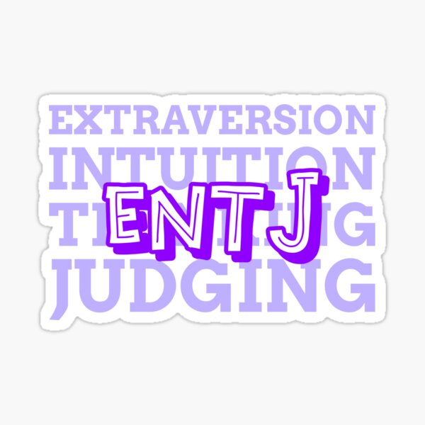 "ENTJ Extraversion Intuition Thinking Judging Design" Sticker by ...