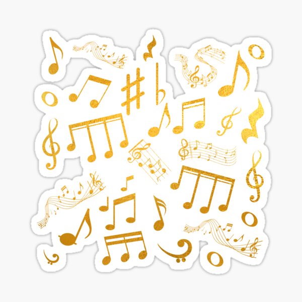 "Musical notes on black" Sticker for Sale by IONcreatION | Redbubble