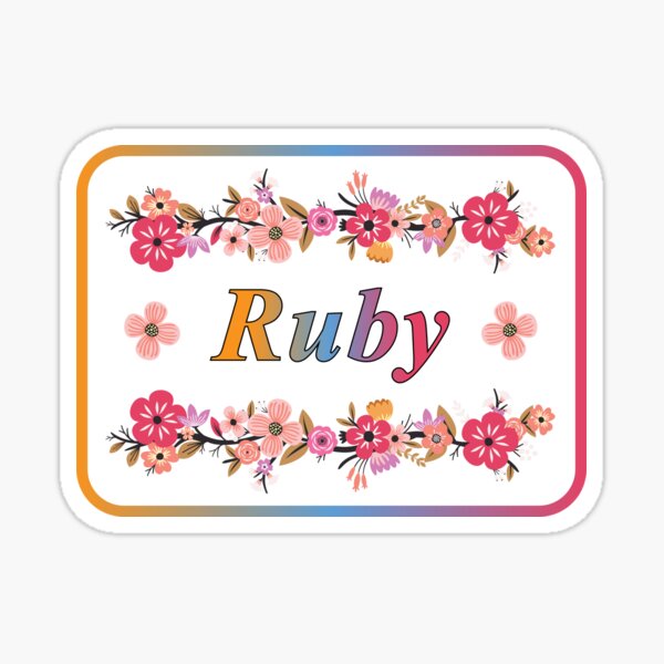 Ruby Name Stickers | Redbubble