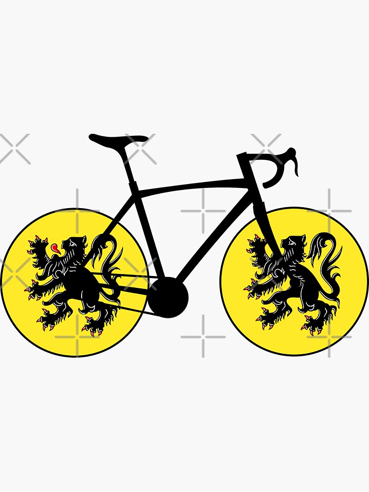 "Flanders Flag Cycling" Sticker by esskay | Redbubble