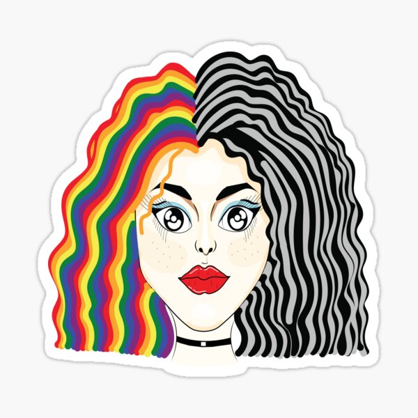 "RAINBOW SEXY GIRL" Sticker for Sale by M-ACE | Redbubble