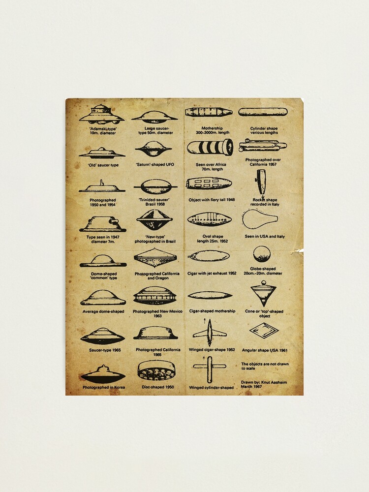 "UFO vintage identification chart" Photographic Print by ArtisMortis ...