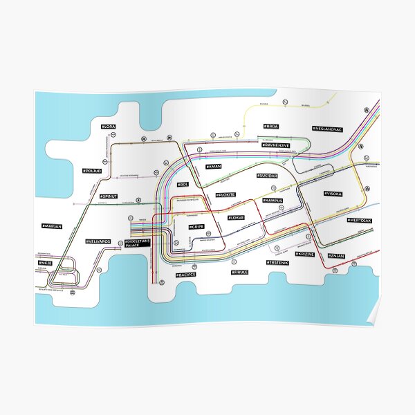 "Split - Croatia Bus Map _ Public Transportation" Poster by ilcroatia ...