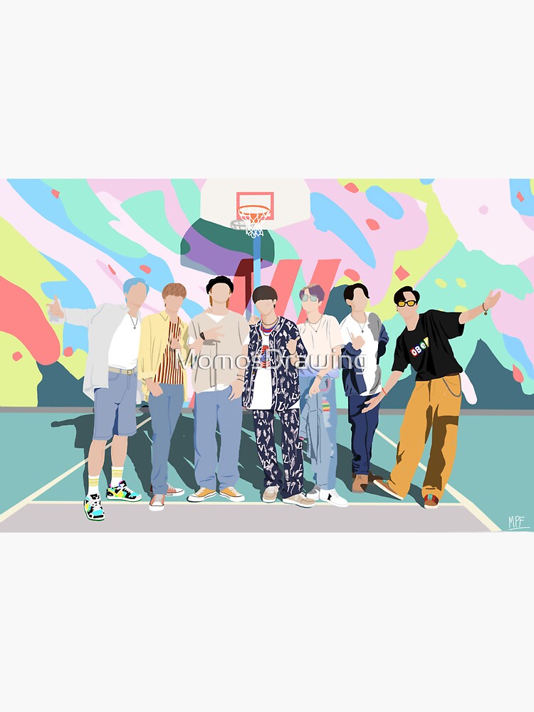 "BTS DYNAMITE" Sticker by MomosDrawing | Redbubble