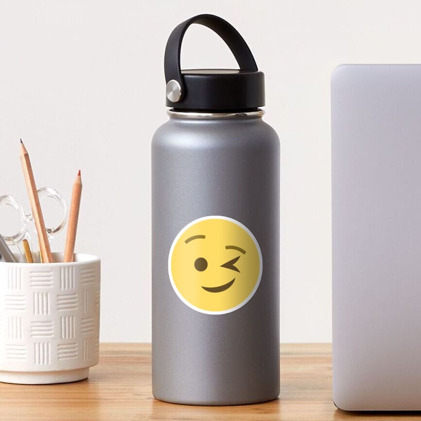 "Winking emoji" Sticker by ScrappyDesigns | Redbubble