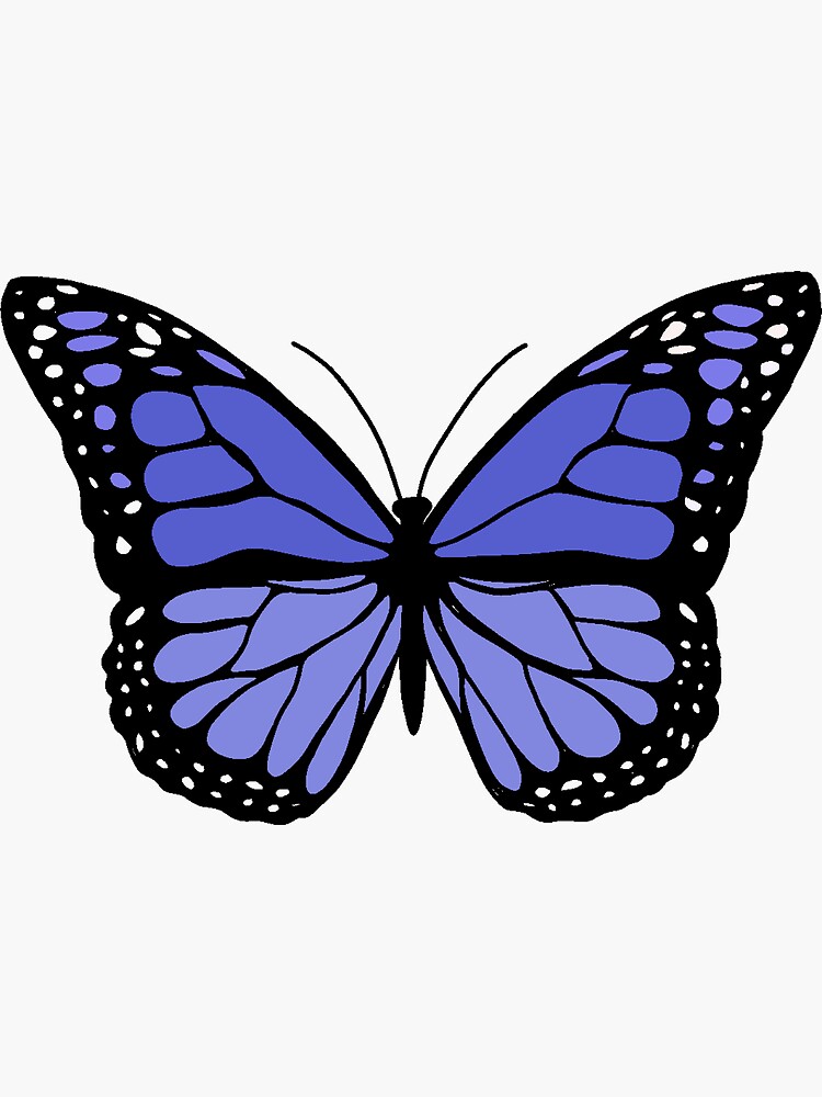 "Blue monarch butterfly" Sticker for Sale by lolazelle | Redbubble