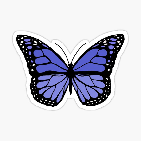 "Blue monarch butterfly" Sticker for Sale by lolazelle | Redbubble