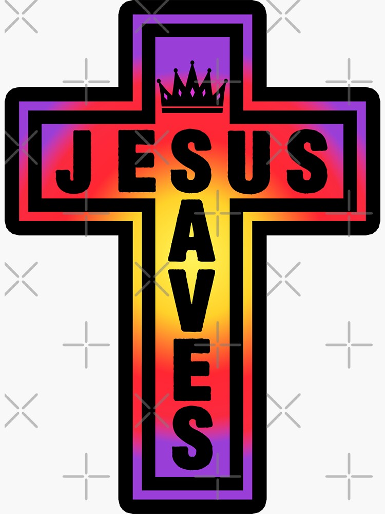 "Jesus saves" Sticker for Sale by plushism | Redbubble