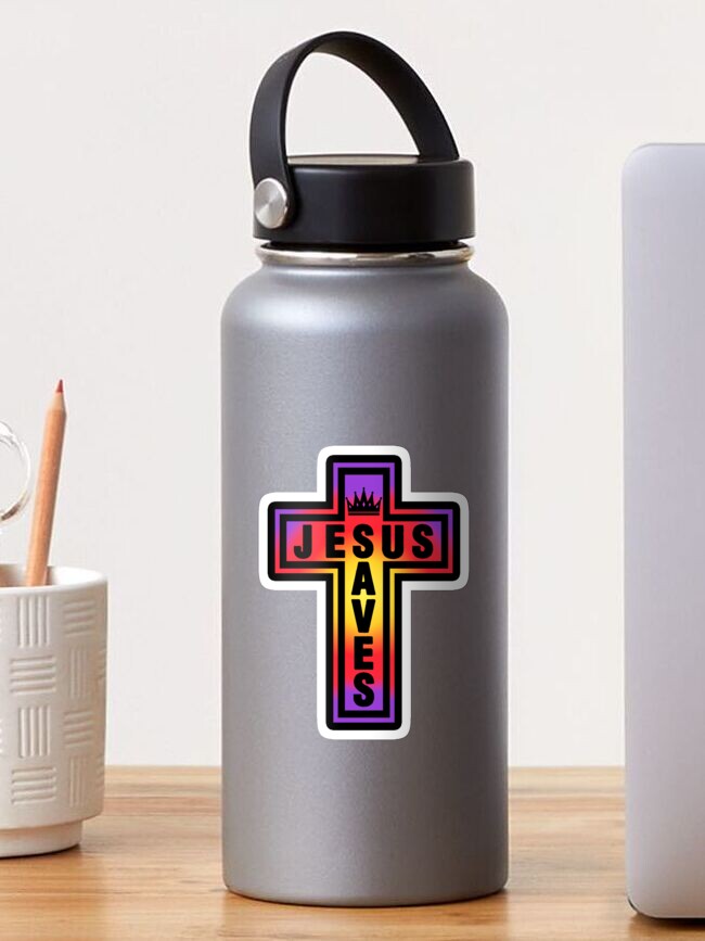 "Jesus saves" Sticker for Sale by plushism | Redbubble