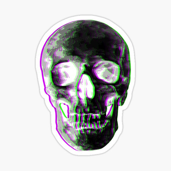 "3D skull invert" Sticker for Sale by milanNS | Redbubble