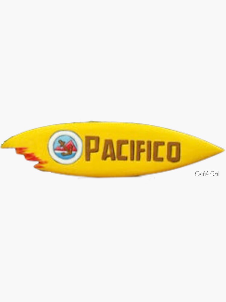 "Pacifico Cerveza Board" Sticker for Sale by CafeSol | Redbubble