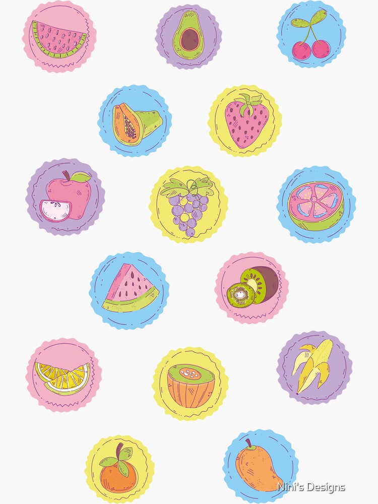 "Fruity" Sticker by DesignsofNini | Redbubble