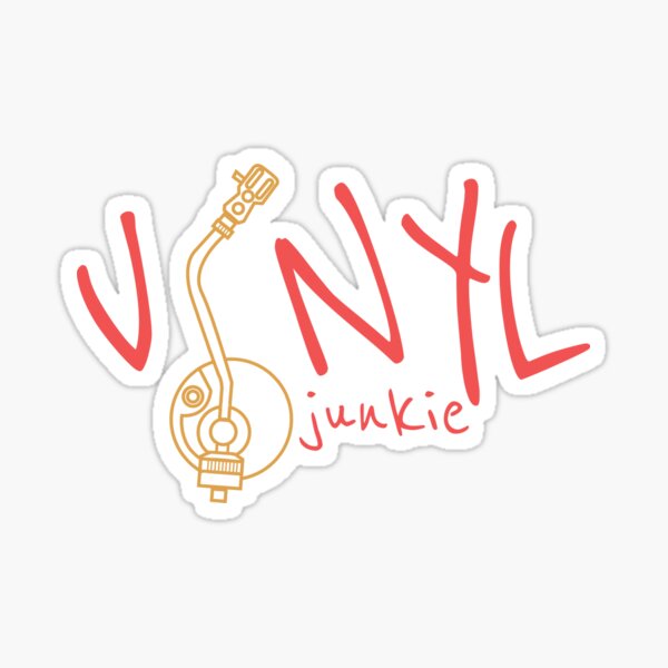 "VINYL JUNKIE, LP LOVERS VINTAGE MUSIC" Sticker for Sale by EdgarStudio ...