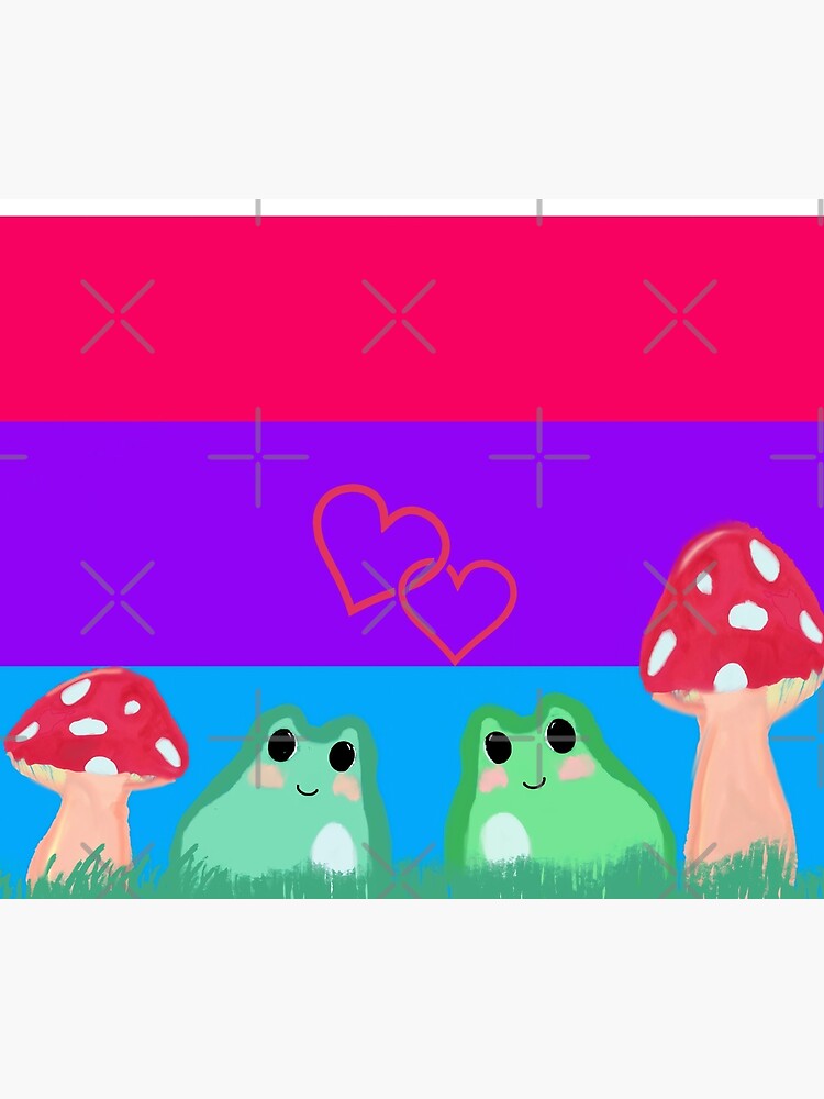 "Bi pride flag with frogs and mushrooms" Tapestry for Sale by jolie-art ...