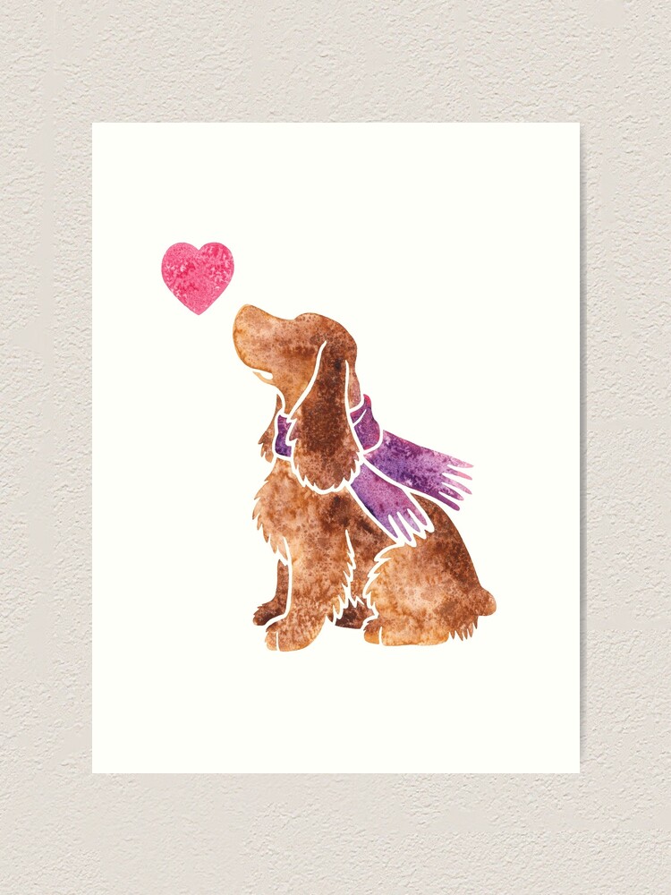 "Watercolour spaniel" Art Print for Sale by animalartbyjess | Redbubble