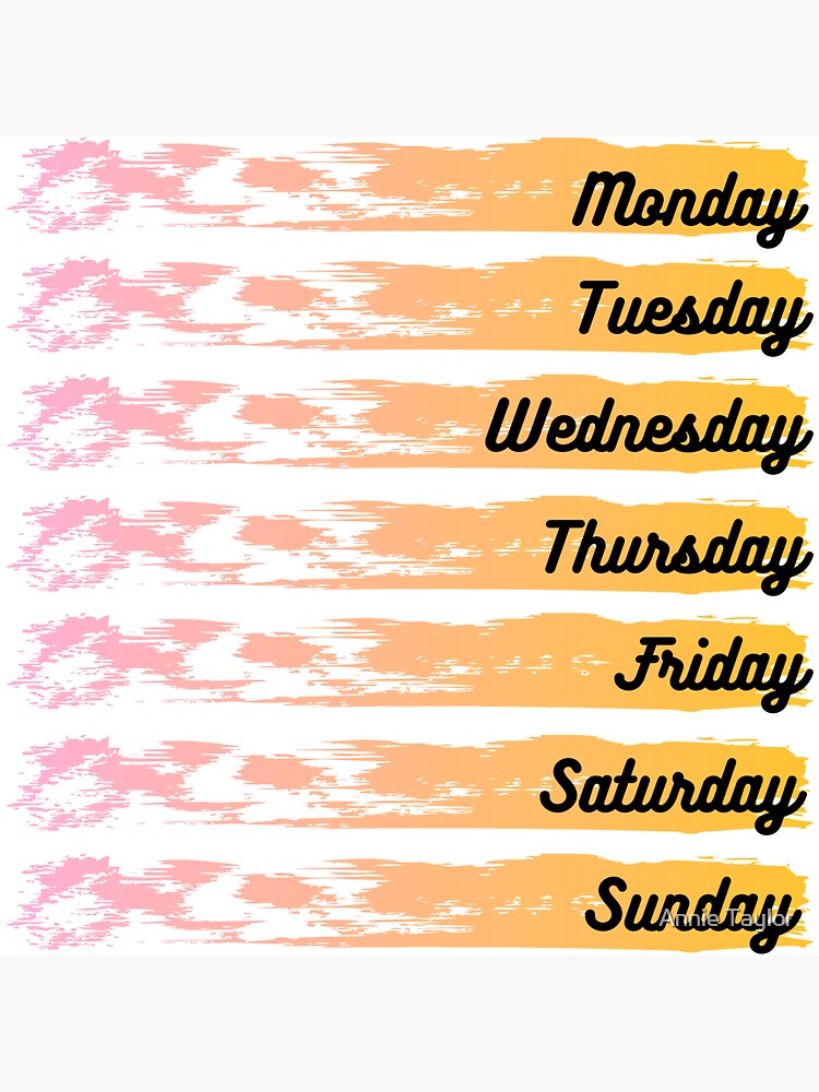 "Bullet Journal Retro Days of the Week Stickers" Sticker for Sale by ...