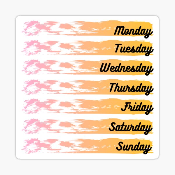 "Bullet Journal Retro Days of the Week Stickers" Sticker for Sale by ...