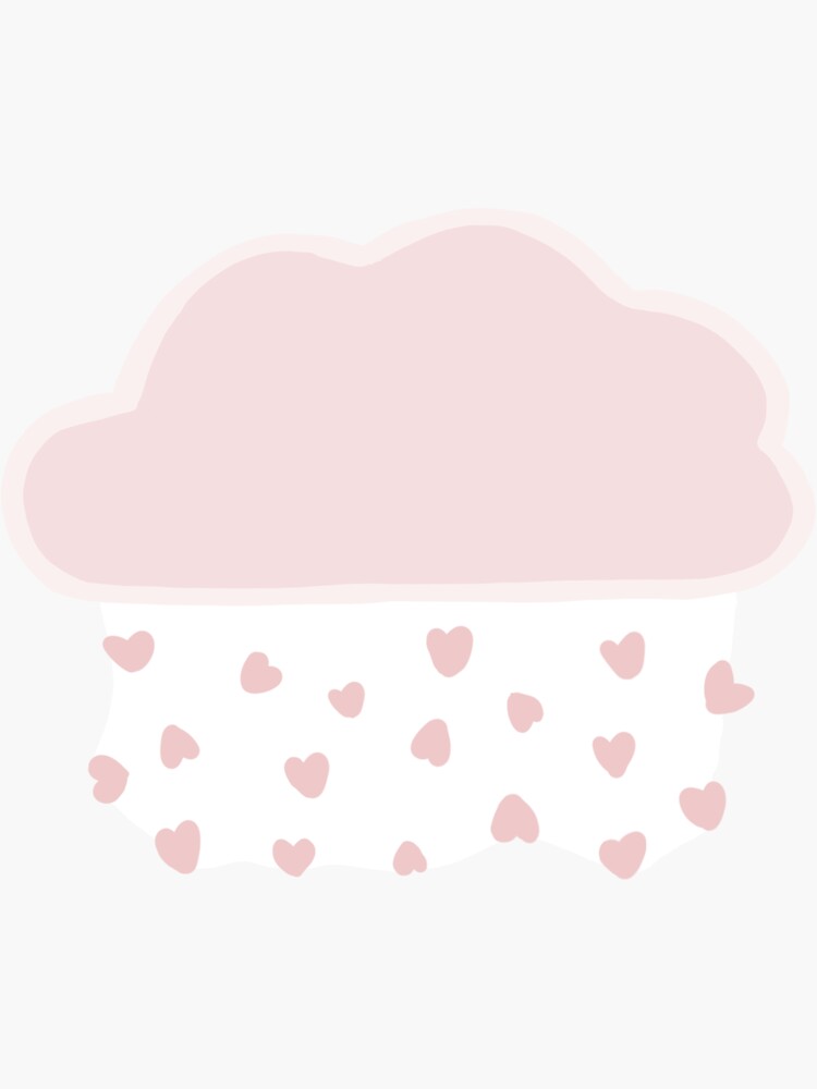 "Pink heart raining cloud/ lighter Version" Sticker for Sale by ...