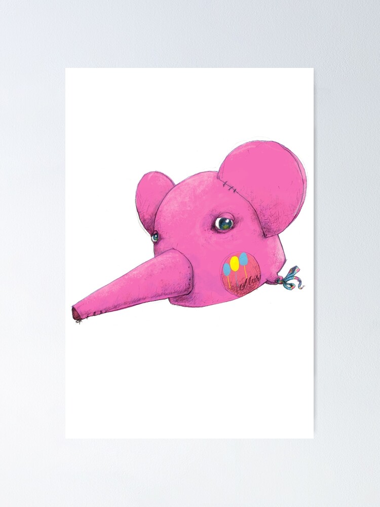 "Pink Elephant" Poster for Sale by Hedgehogs-trap | Redbubble